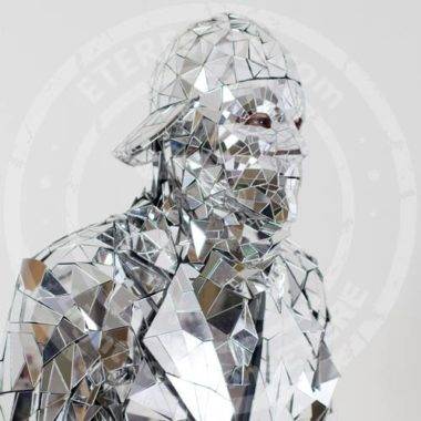 Mirror man dance costume with cap for performances - by ETERESHOP