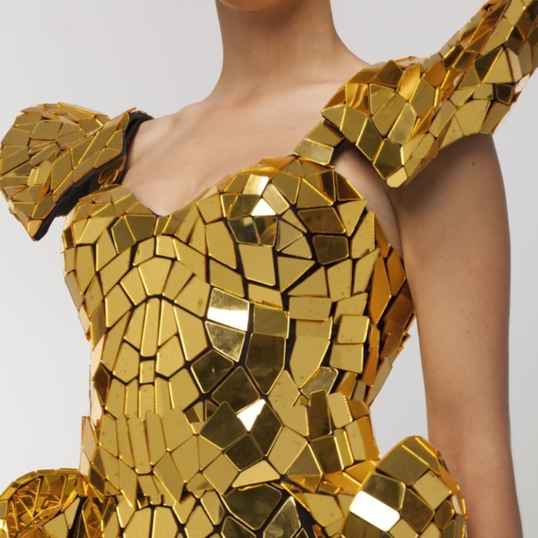 Gold mirror sequin dress - disco ball costume party dress