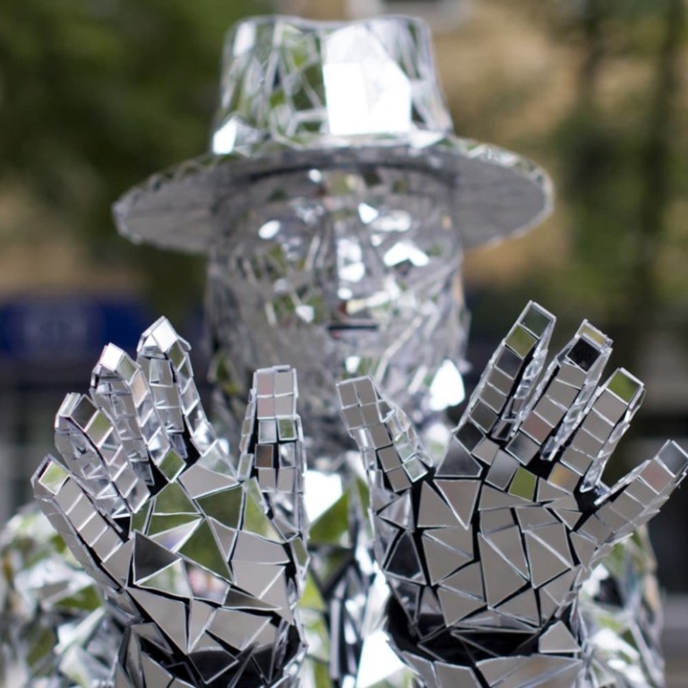 Mirror man costume - Sequin bodysuits for circus - ETERESHOP