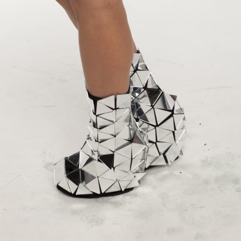 Triangle Mirror Sequin Shoes - Mirror outfit Exotic wear - by ETERESHOP