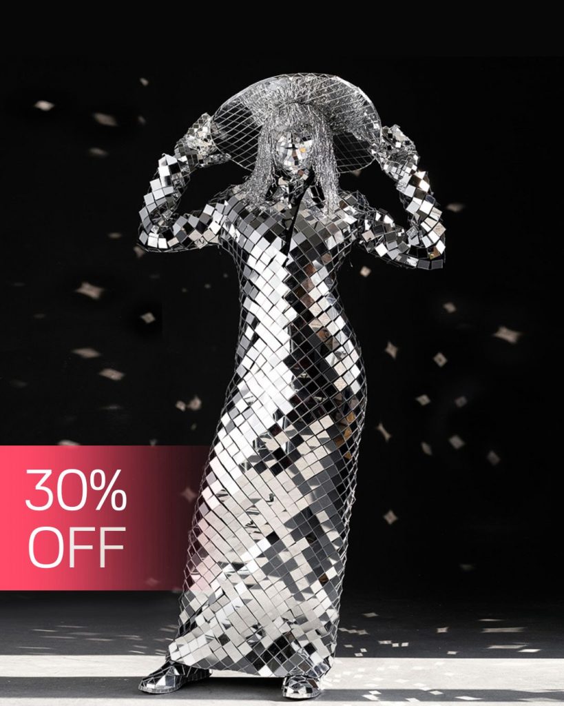 Aerial gymnastics metallic full mirror bodysuit _M07-6 - by ETERESHOP