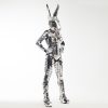 Mirror Bunny animal mask - Festival silver rave mask - by ETERESHOP