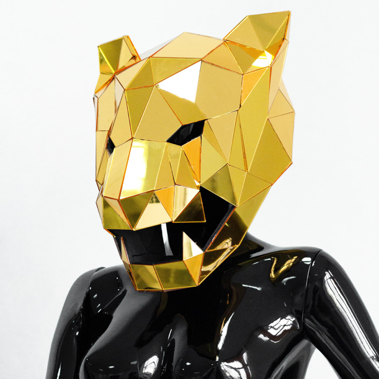 3D Panther Animal Mirror Mask for shows and events - by ETERESHOP