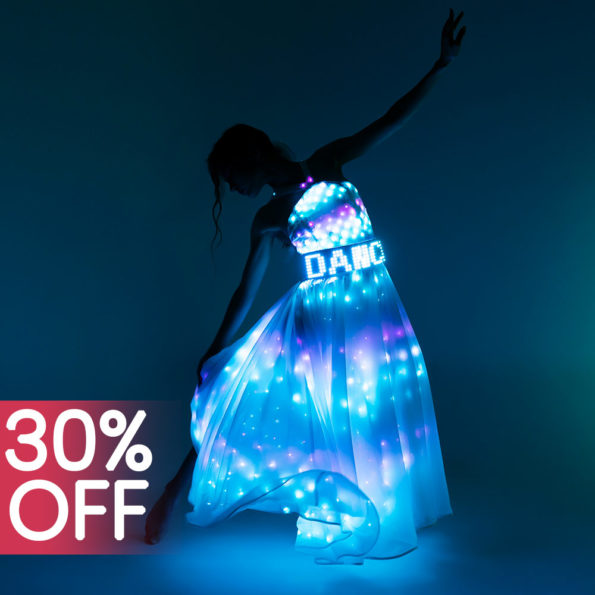 Galaxy light up clothing for dance - Fancy dress with rainbow belt