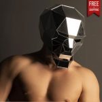 Skull mirror mask/ mens masquerade rave animal full head edm mask ...