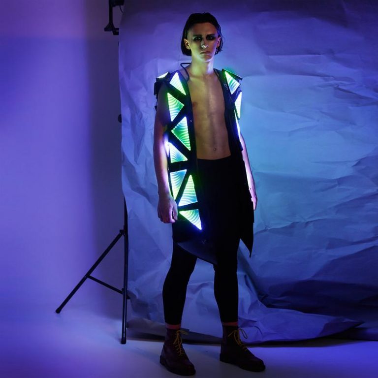 Infinity mirror LED Vest light up screen clothing for parties and events
