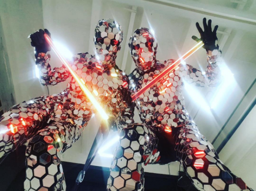 Aerial gymnastics metallic full mirror bodysuit _M07-6 - by ETERESHOP