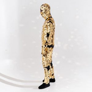 Gold Triangle disco ball mirror bodysuit costume _M57-1 by ETERESHOP