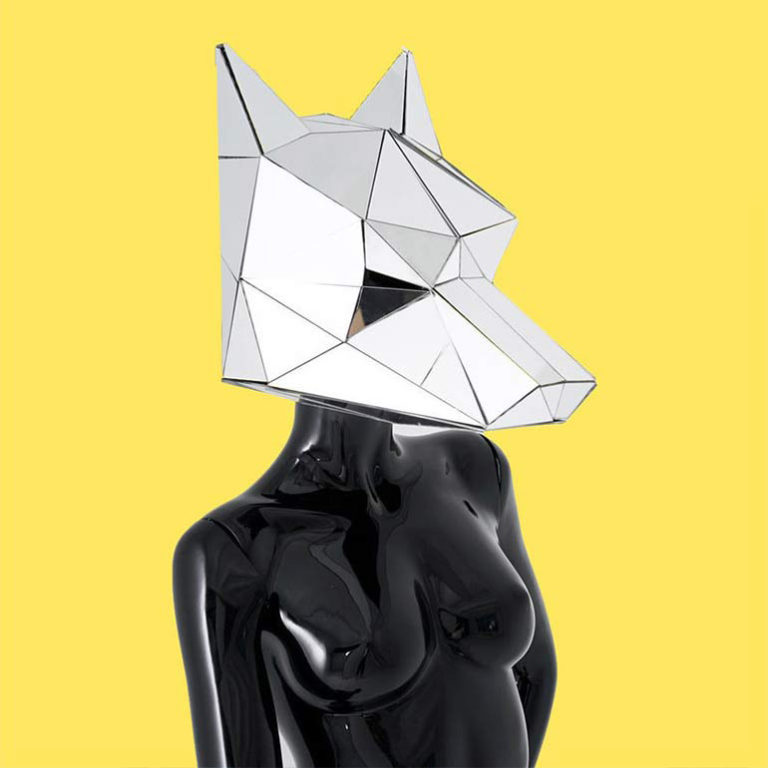 Festival Gold mirror feather mask _M75-1 - by ETERESHOP