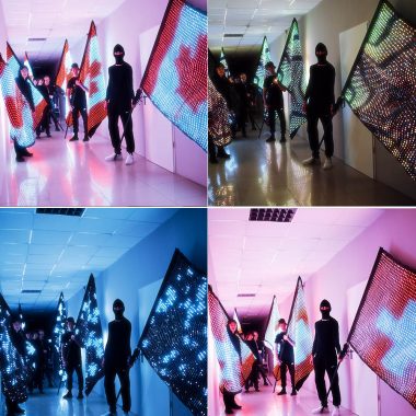 LED Light Up Flag with 2520 LEDs for shows and events - by ETEREshop