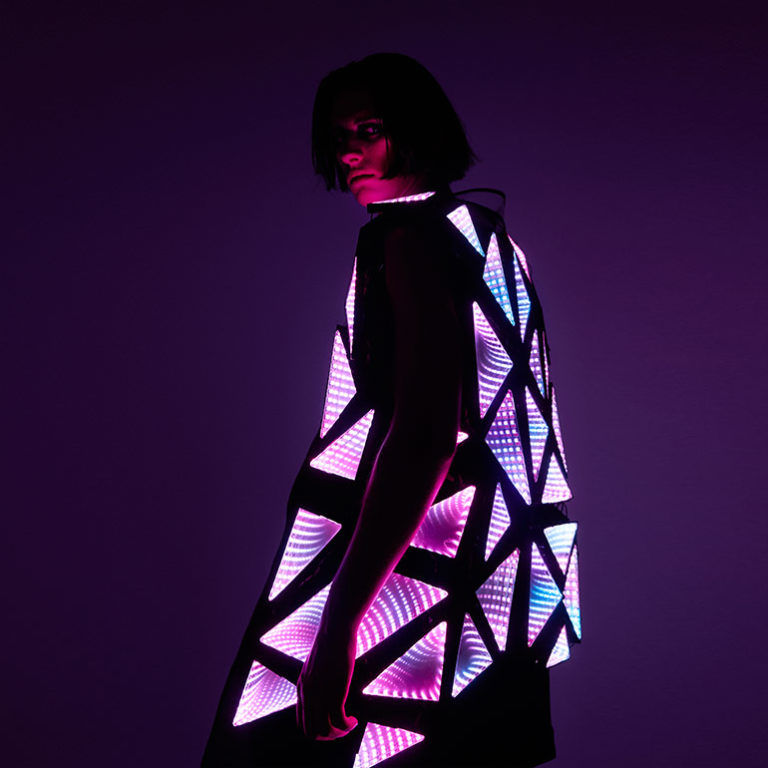 Infinity mirror LED Vest light up screen clothing for parties and events