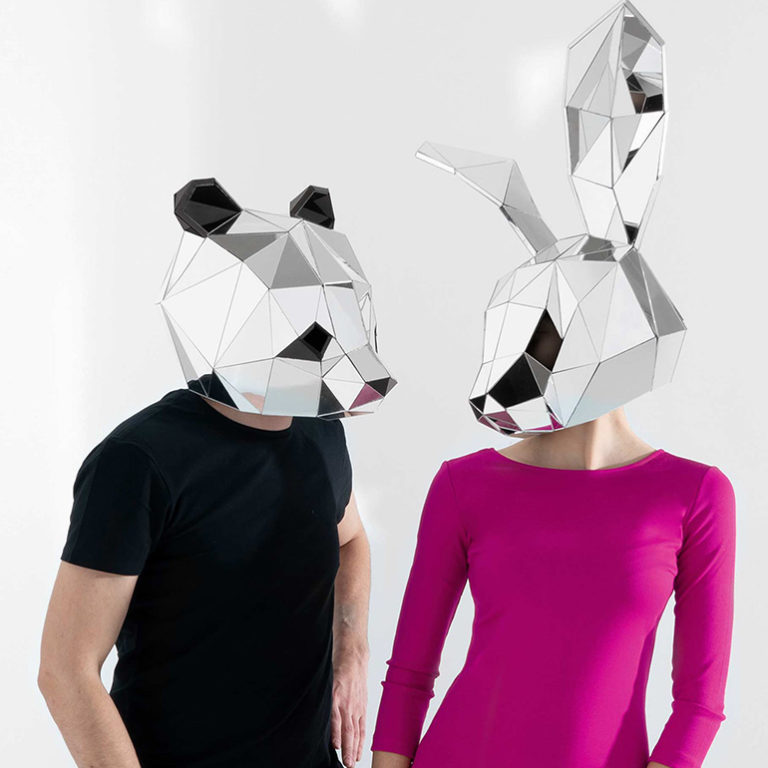 Mirror animal 3D full-face masks for Rave and party - by ETERESHOP