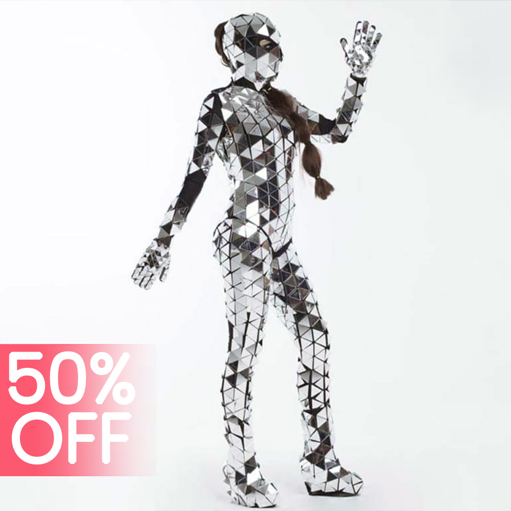 Mirror suit with cylinder - Human statue for live show - by ETERESHOP