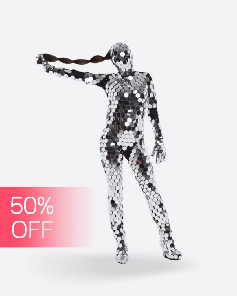 Circus costume areal silks - "Hexagons" mirror bodysuit - by ETERESHOP
