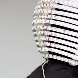 Light up LED Helmet Screen In White Colour _H34-2 by ETERESHOP