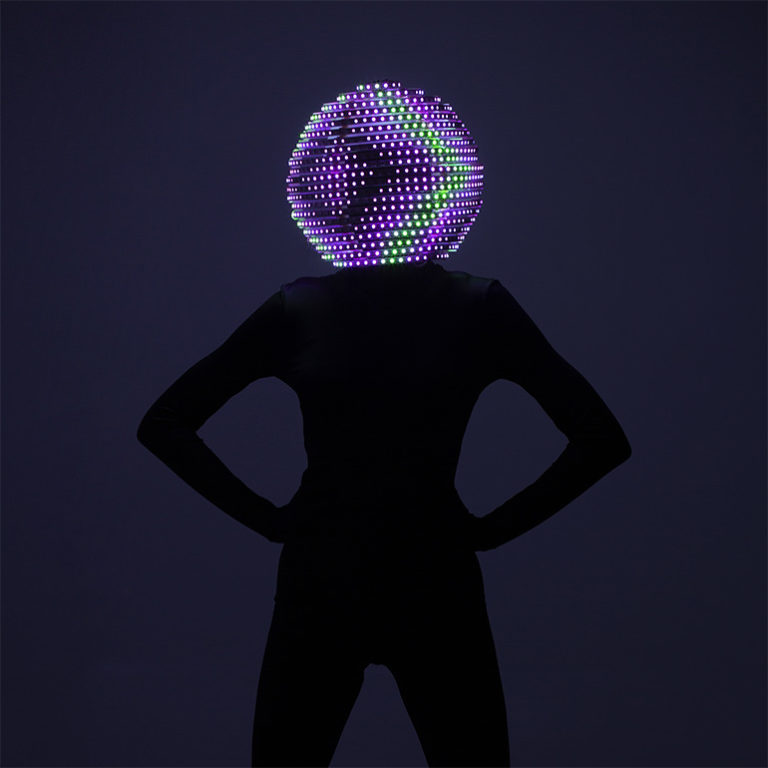 Light up LED Helmet Screen In White Colour _H34-2 by ETERESHOP