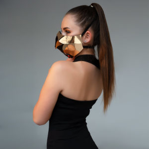 Pale Gold Mirror Low Poly Face Mask by ETERESHOP _M113