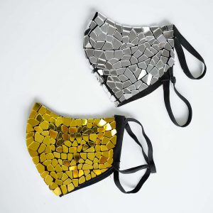 Gold Mirror Face Mask minimalist style by ETERESHOP _M100