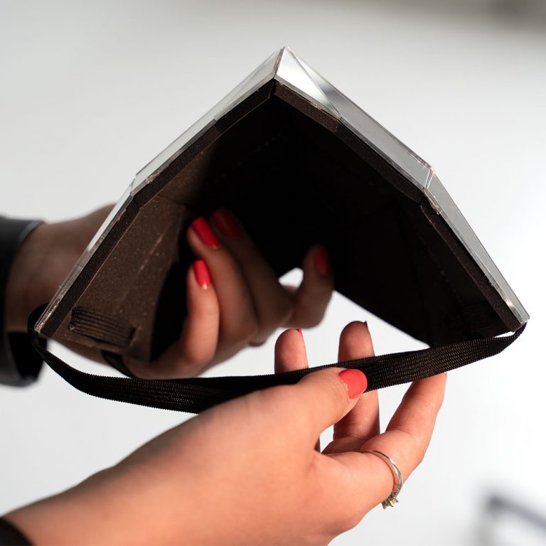 Silver Mirror Face Mask Low Poly Design by ETERESHOP _M108