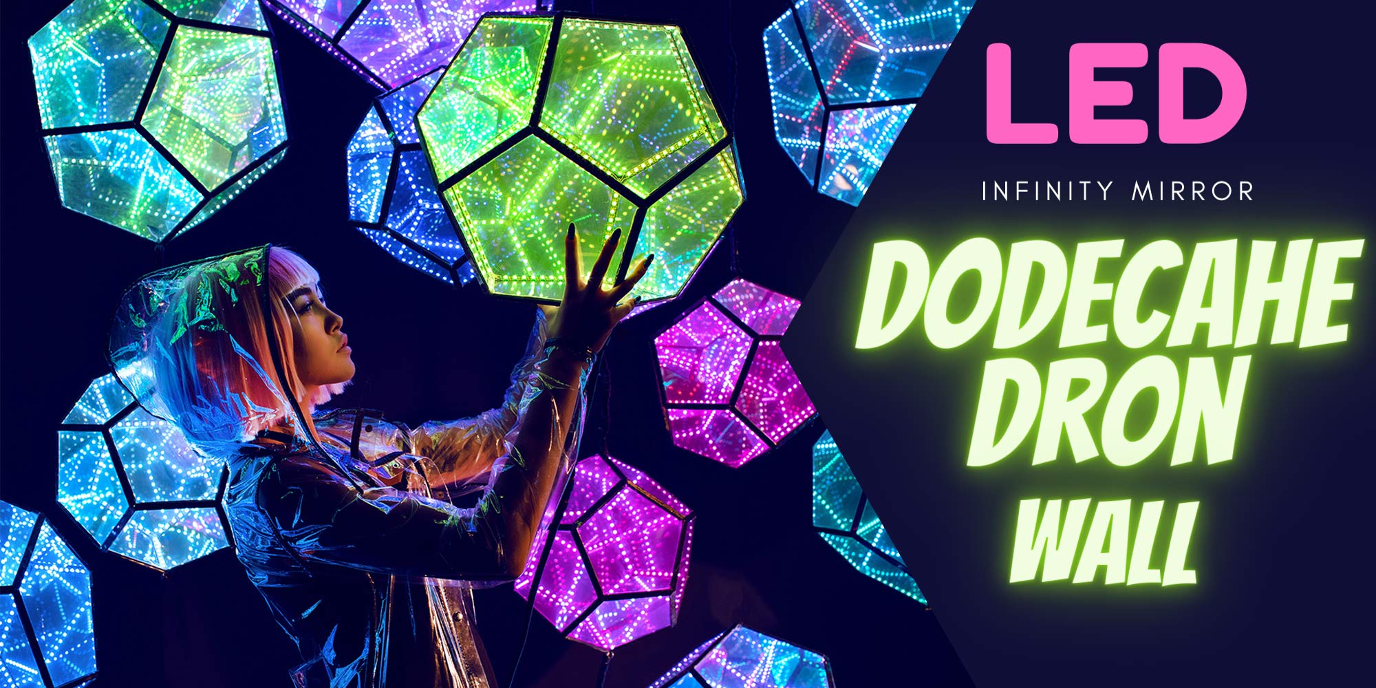 Party Photozone Ideas 2020: LED Infinity Mirror Dodecahedron Wall ...