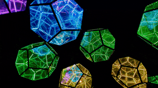 Party Photozone Ideas 2020: LED Infinity Mirror Dodecahedron Wall ...