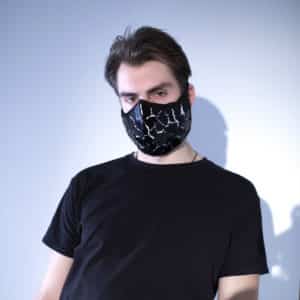 Black Lava Face Mask with Smart LEDs and Сracked Mirror Effect for ...