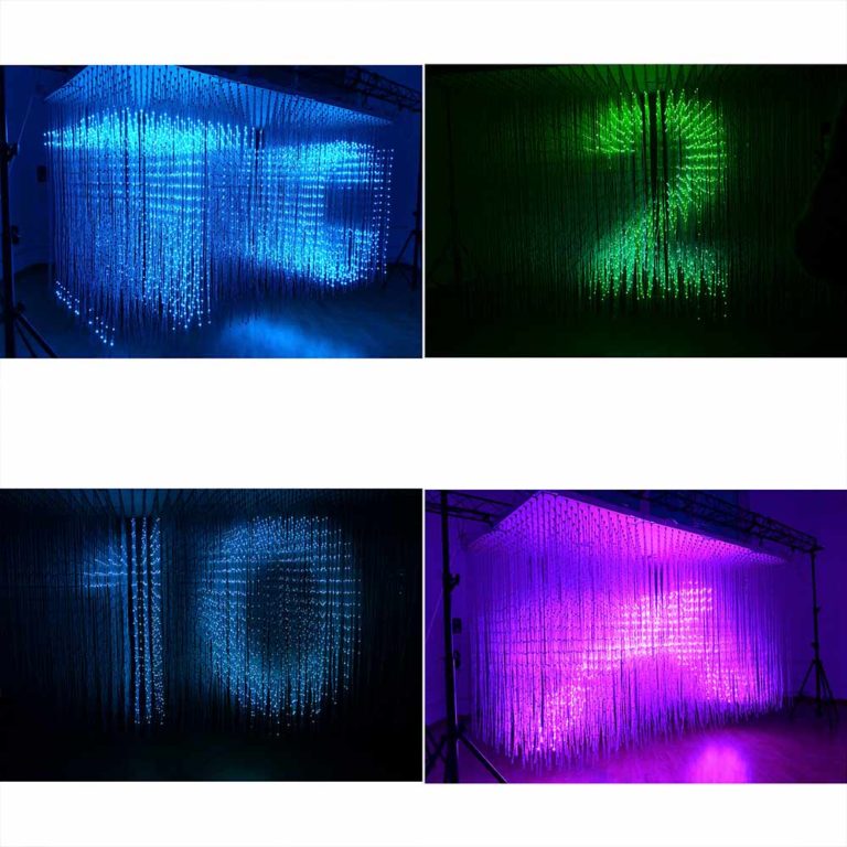 High-density large LED 3D Cube installation with 16k LEDs - ETERESHOP