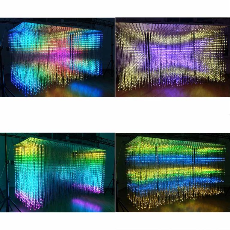 High-density large LED 3D Cube installation with 16k LEDs - ETERESHOP