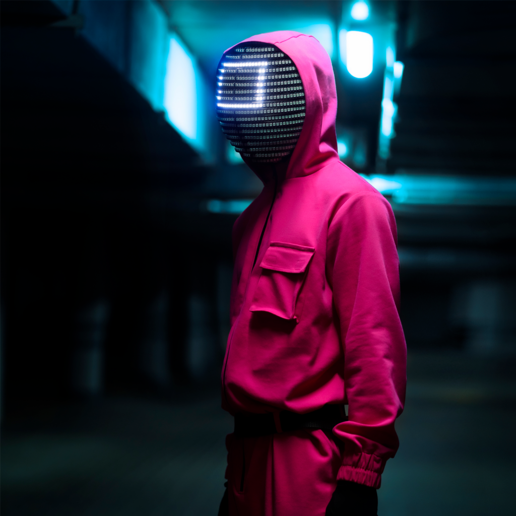 Squid Game Soldier Costume LED Mask for Halloween _P69-2 - by ETERESHOP