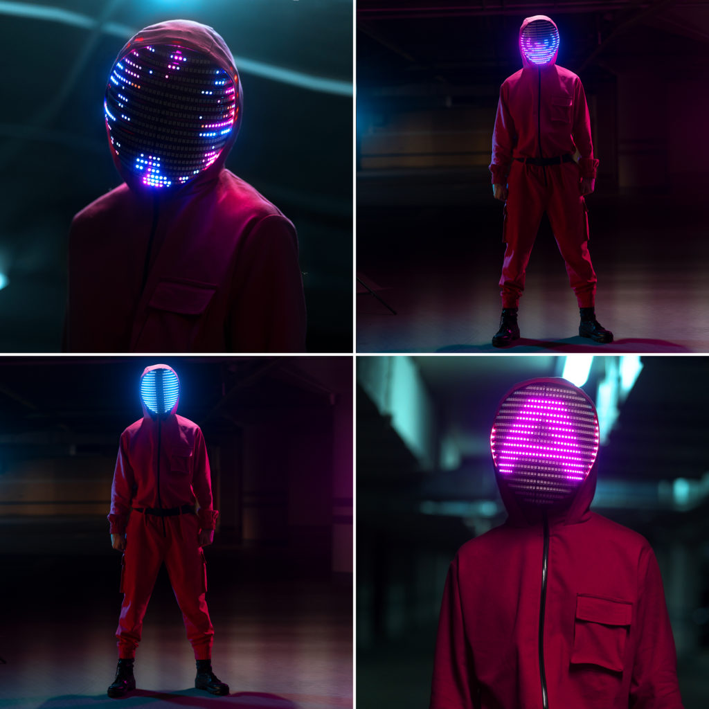 Squid Game Soldier Costume LED Mask for Halloween _P69-2 - by ETERESHOP