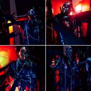 Skull Silver mirror mask for party-goers and artists - by ETERESHOP