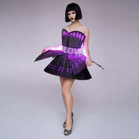 Rave Outfit Smart LED Dress with a Light Up Belt - by ETERESHOP