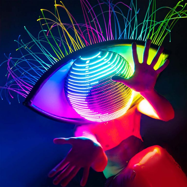 LED Helmet in the Shape of an Eye for Halloween _O32 - by ETERESHOP