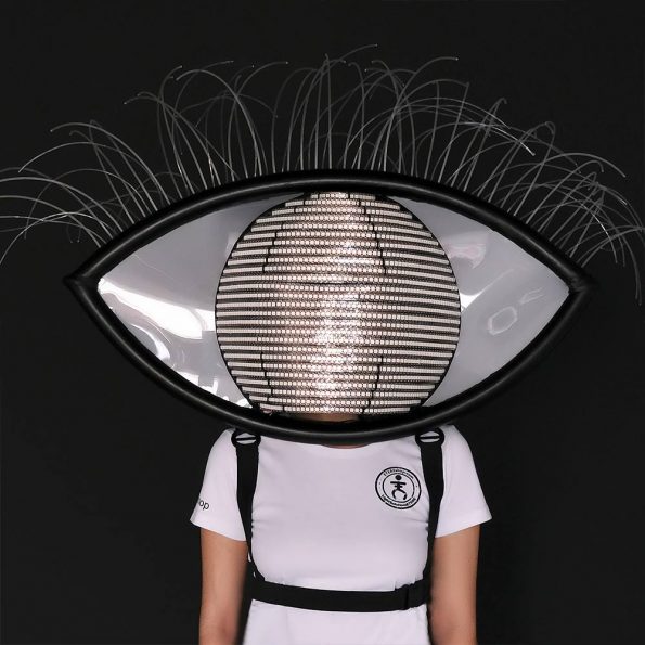 LED Helmet in the Shape of an Eye for Halloween _O32 - by ETERESHOP