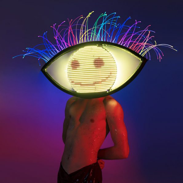 LED Helmet in the Shape of an Eye for Halloween _O32 - by ETERESHOP