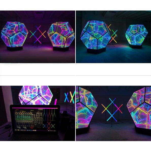Giant Human-Sized LED Infinity Dodecahedron installation - ETERESHOP