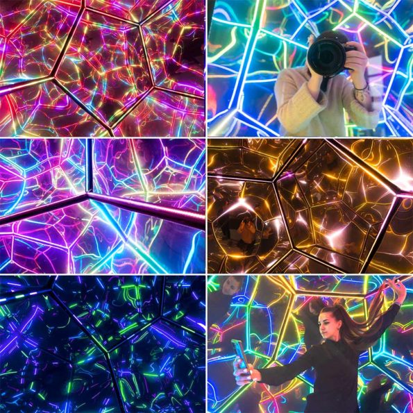 Giant Human-Sized LED Infinity Dodecahedron installation - ETERESHOP