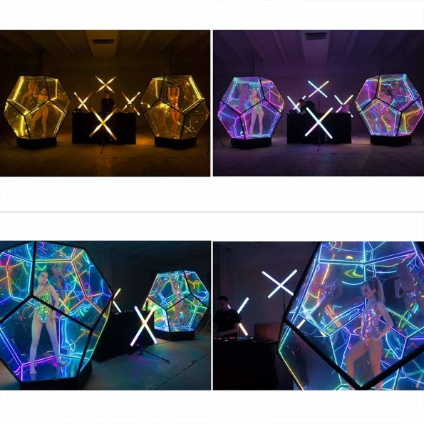 Giant Human-Sized LED Infinity Dodecahedron installation - ETERESHOP