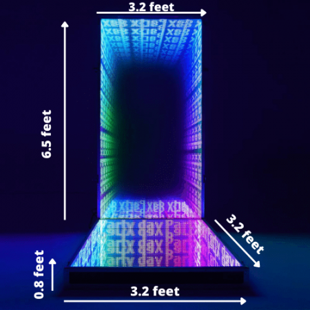 Large 3D LED Infinity Mirror decoration for your party with 8000 LEDs