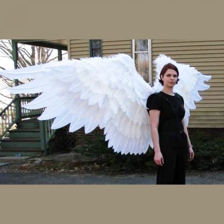 How we did it: White feather mechanical wings with LEDs-by ETERESHOP