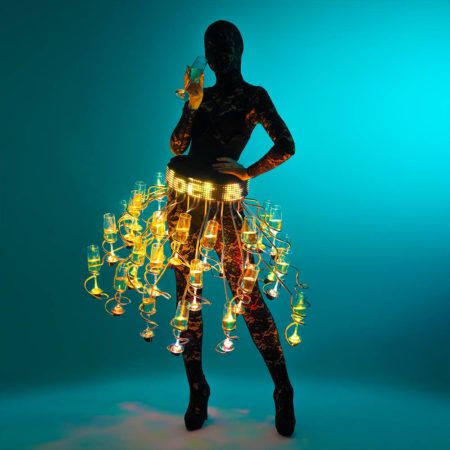 Strolling champagne table dress With 512 LEDs Belt - by ETERESHOP