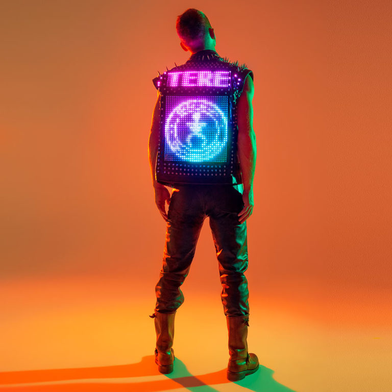 Led biker vest with animation screen and 1812 leds - by ETERESHOP