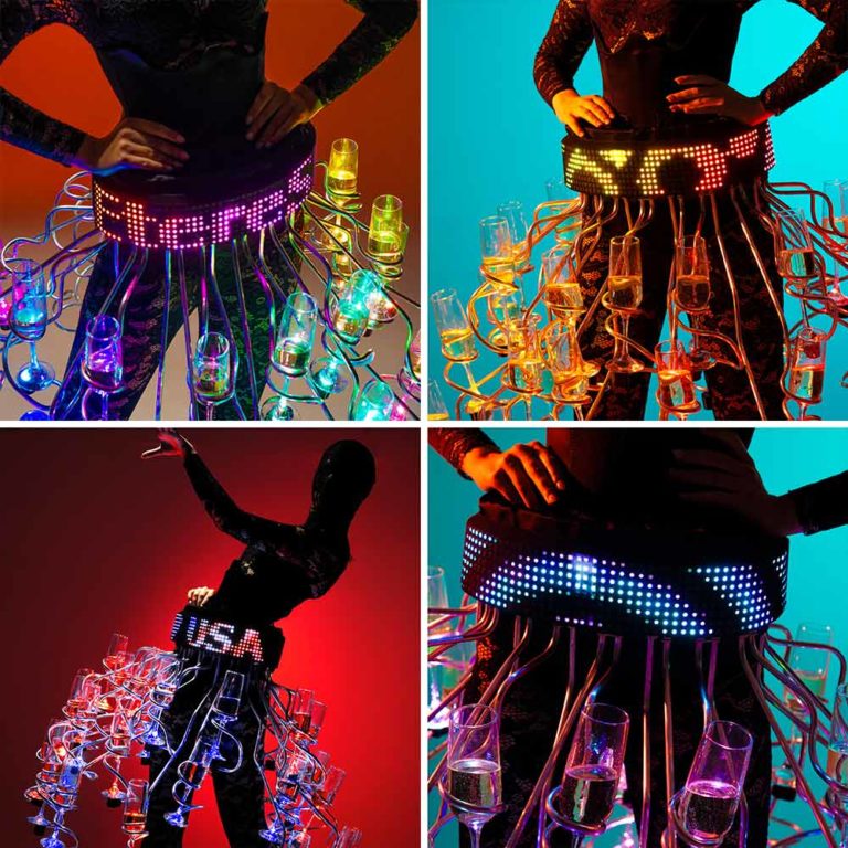 Strolling champagne table dress With 512 LEDs Belt - by ETERESHOP