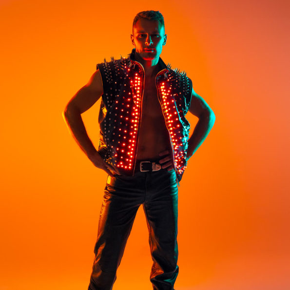 Led biker vest with animation screen and 1812 leds - by ETERESHOP