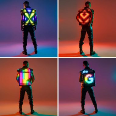 Led biker vest with animation screen and 1812 leds - by ETERESHOP