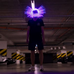 12 ideas of led helmets and light up masks for DJs and going to a party