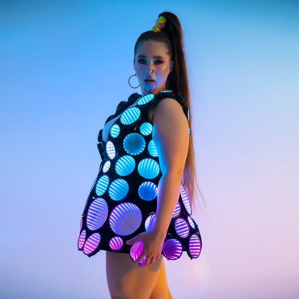 LED light up Dress with cutout and infinity mirror effect - by ETEREshop