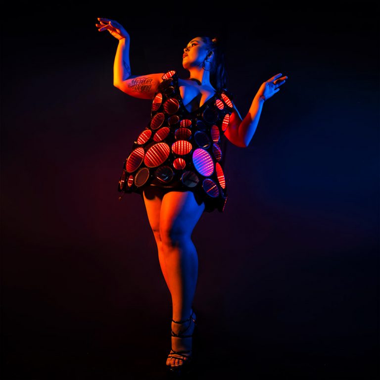 LED light up Dress with cutout and infinity mirror effect - by ETEREshop