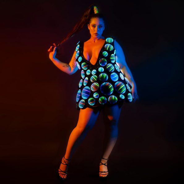 LED light up Dress with cutout and infinity mirror effect - by ETEREshop