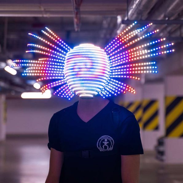 Cosplay Led light up screen mask "Owl" for parties and festivals